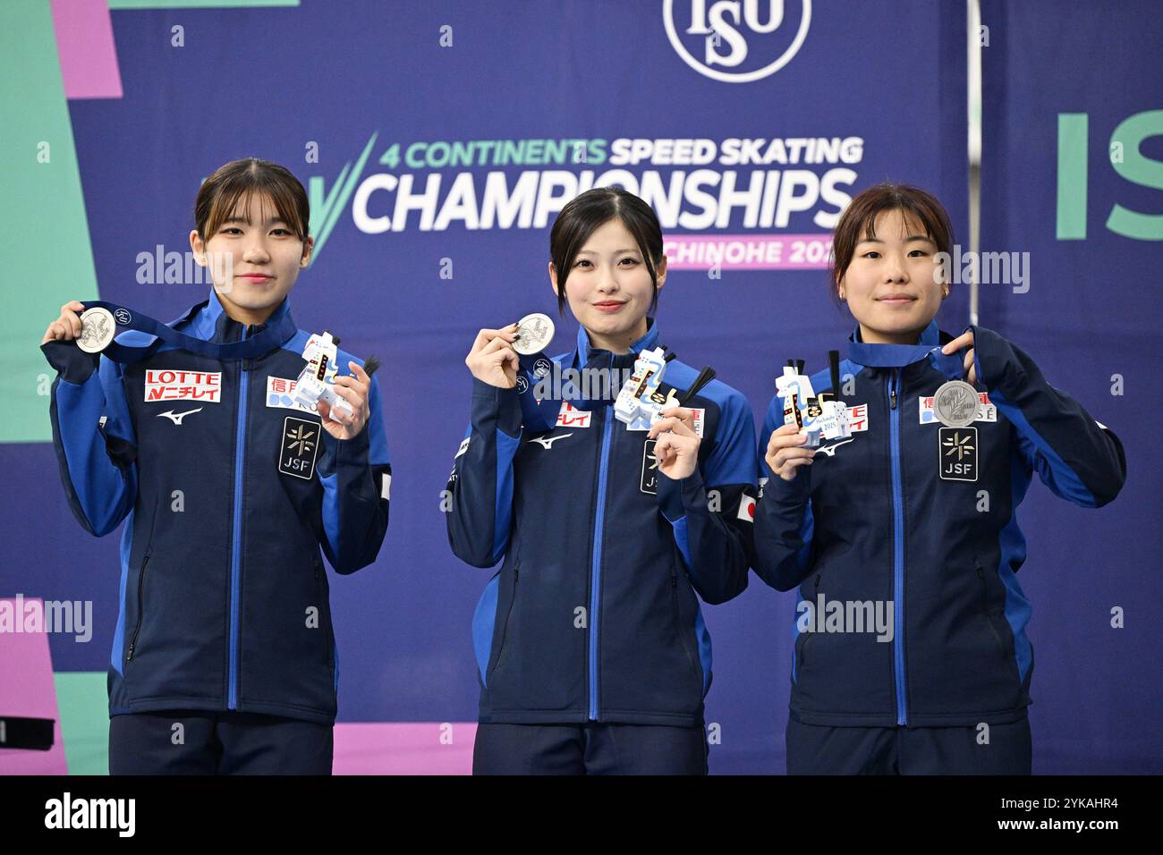 Aomori, Japan. Credit: MATSUO. 17th Nov, 2024. Japan team group (JPN), (L-R) Hana Noake, Yuka ...