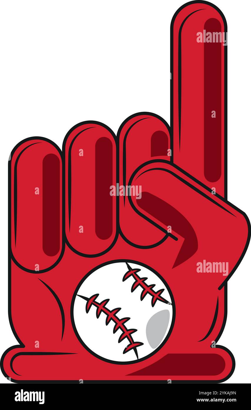 baseball championship foam finger Stock Vector Image & Art - Alamy