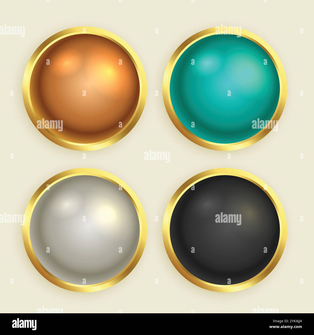 premium golden shiny buttons set Stock Vector Image & Art - Alamy