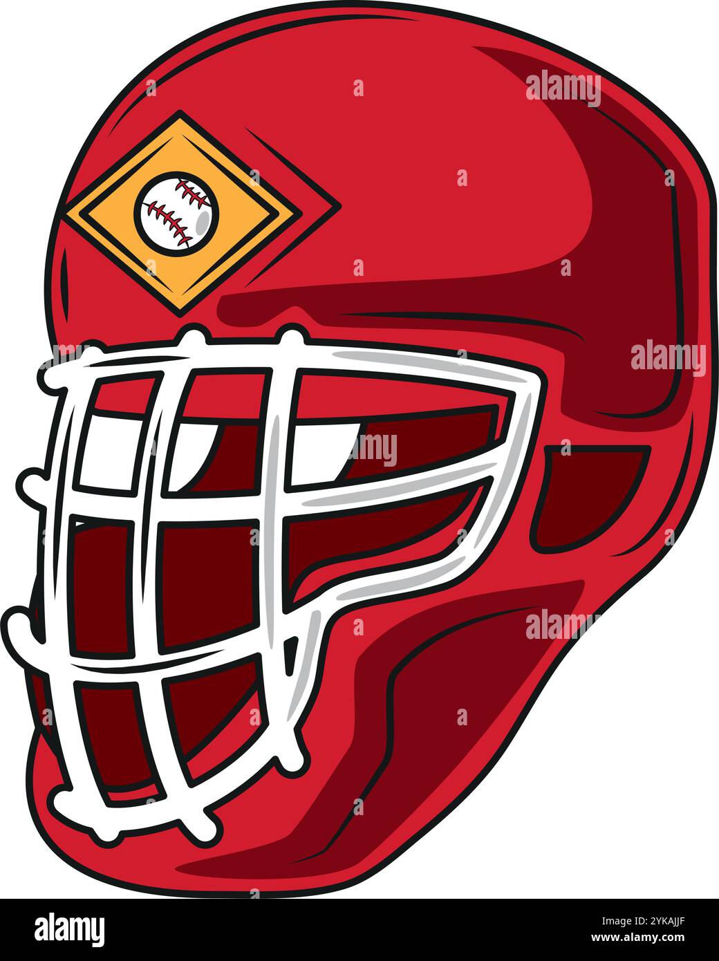 baseball helmet face guard Stock Vector Image & Art - Alamy