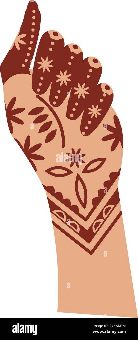 mehndi on female hand Stock Vector Image & Art - Alamy