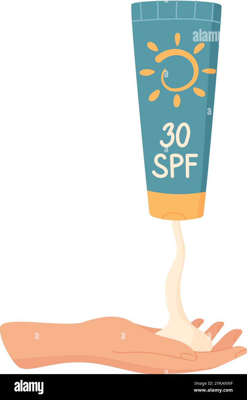 Hand Squeeze Sunscreen Cream Bottle Stock Vector Image & Art - Alamy