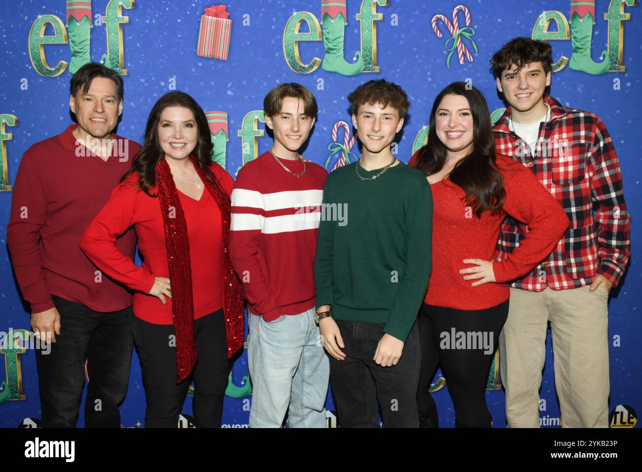 The Sharpe Family Singers attending Elf the Musical opening night at ...