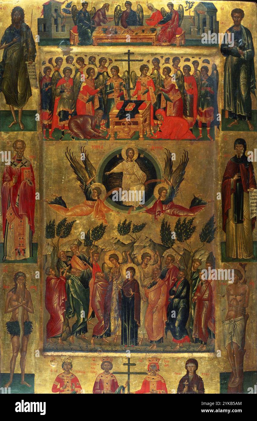 Andreas Ritzos - Icon- Ascension of Christ with the Hetoimasia - 1440 ...