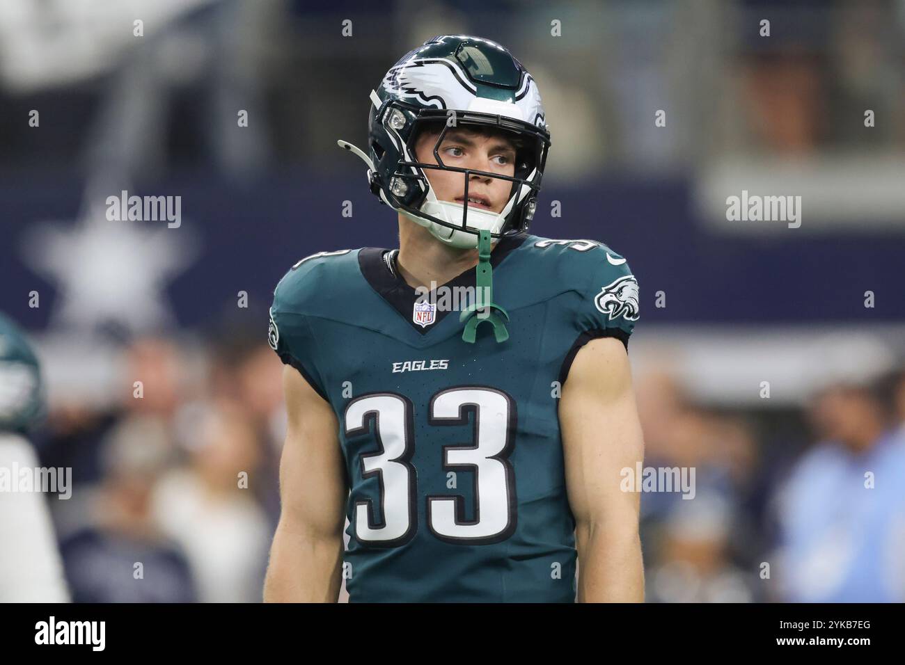 Philadelphia Eagles cornerback Cooper DeJean (33) warms up before an ...