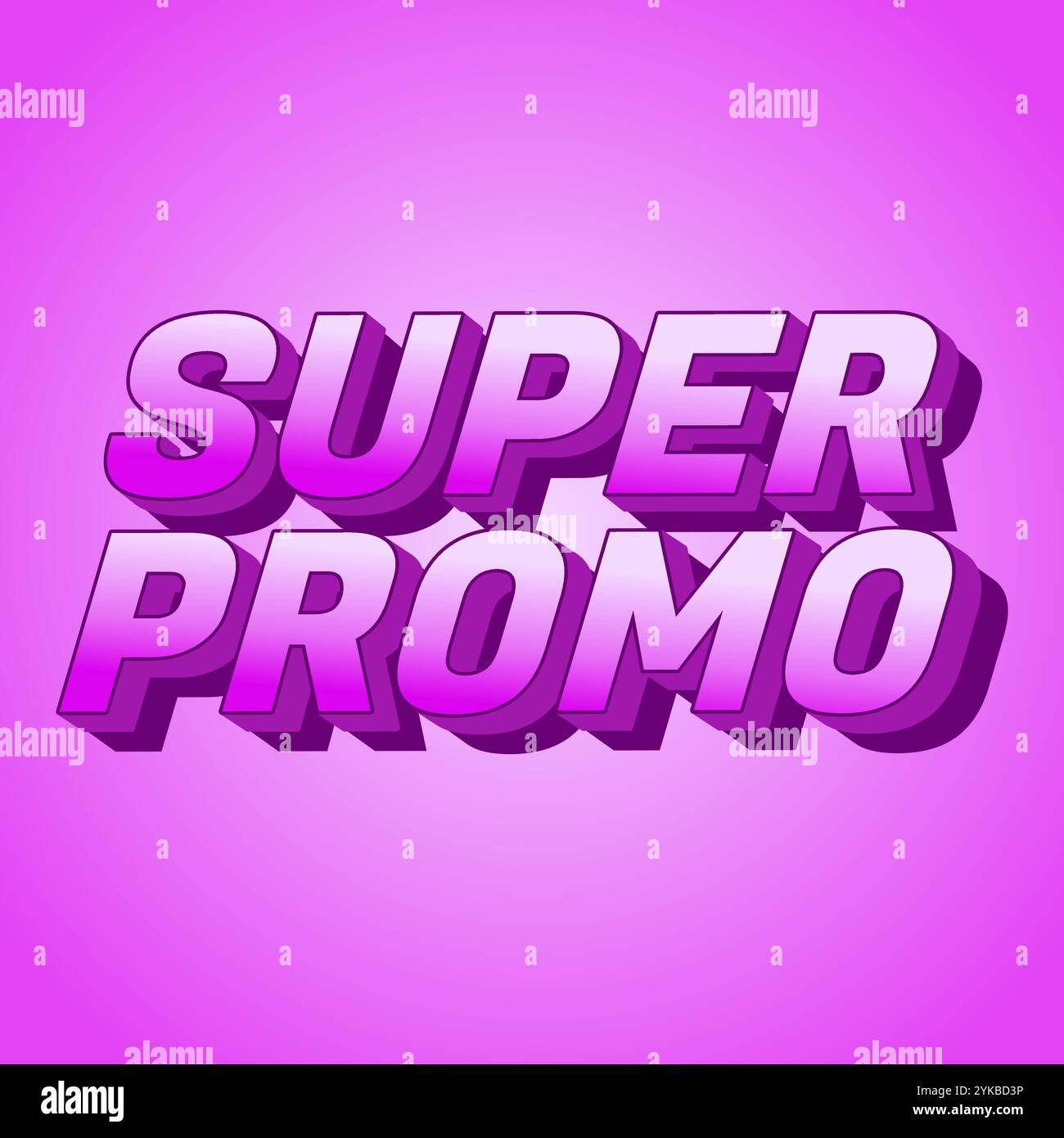 Super promo. Text effect design in square size with bold font and 3D ...