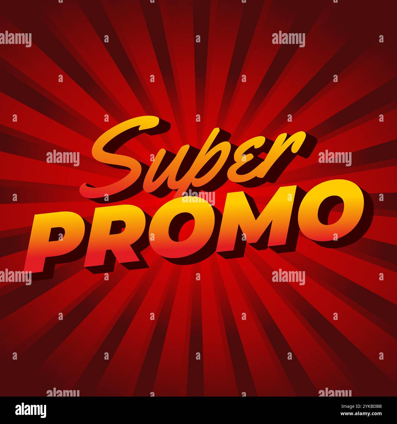 Super promo. Text effect design in square size with bold font and 3D ...