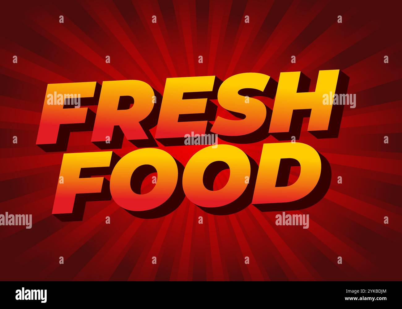 Fresh food. Text effect design for social media or digital ads, in bold ...
