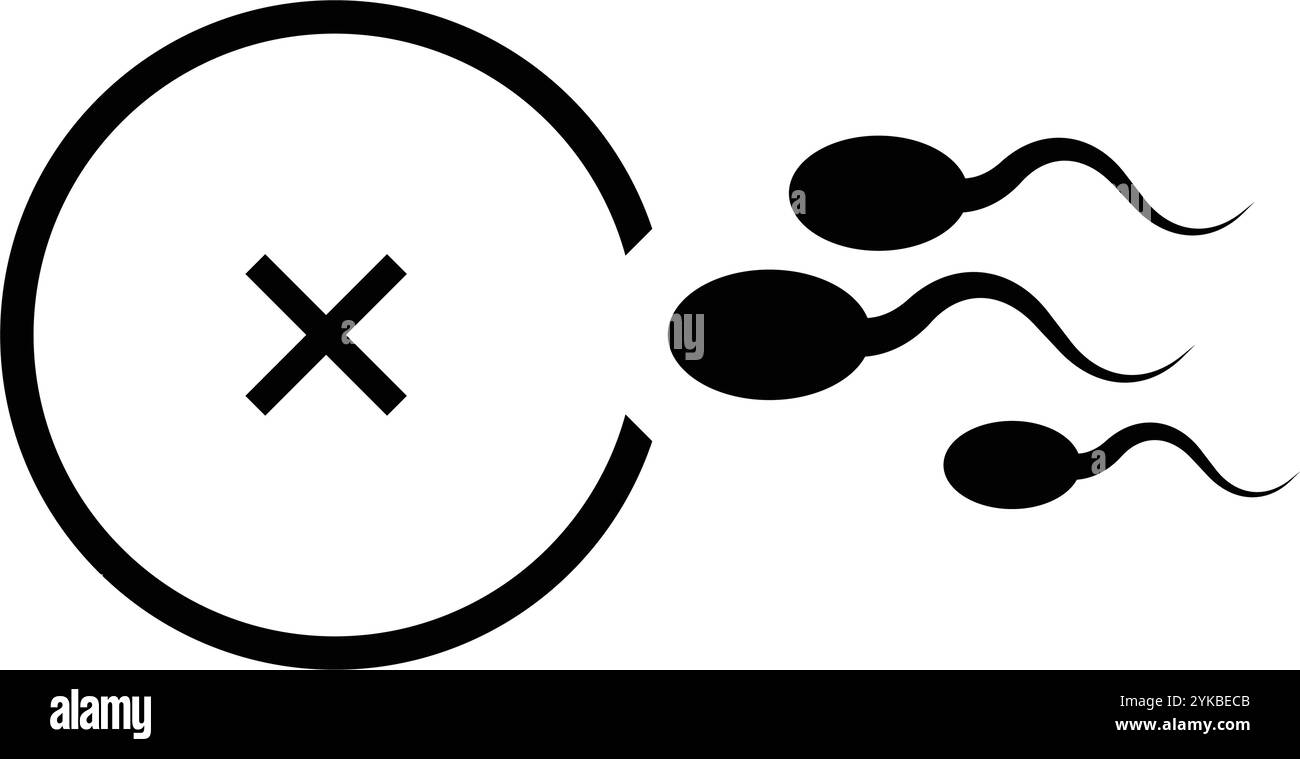 Infertility Icon. Fertilization Problems, Dead Sperm Symbol for Design ...