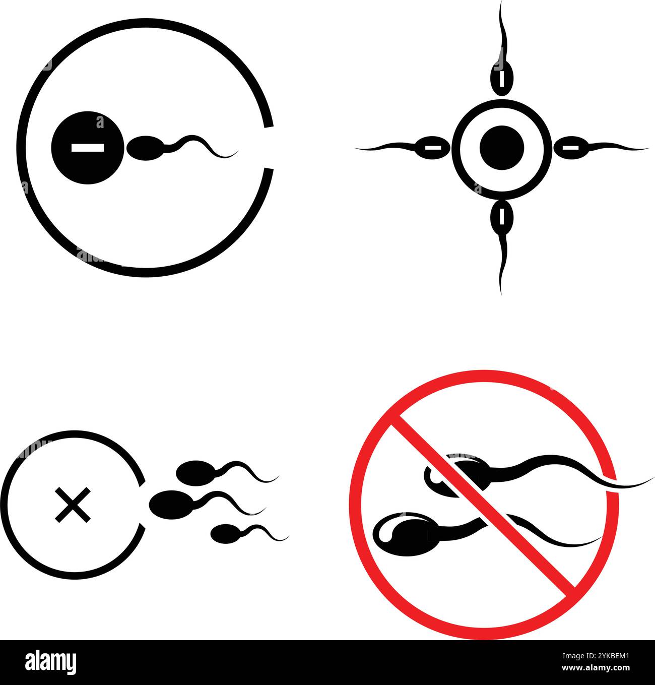Infertility Icon. Fertilization Problems, Dead Sperm Symbol for Design ...