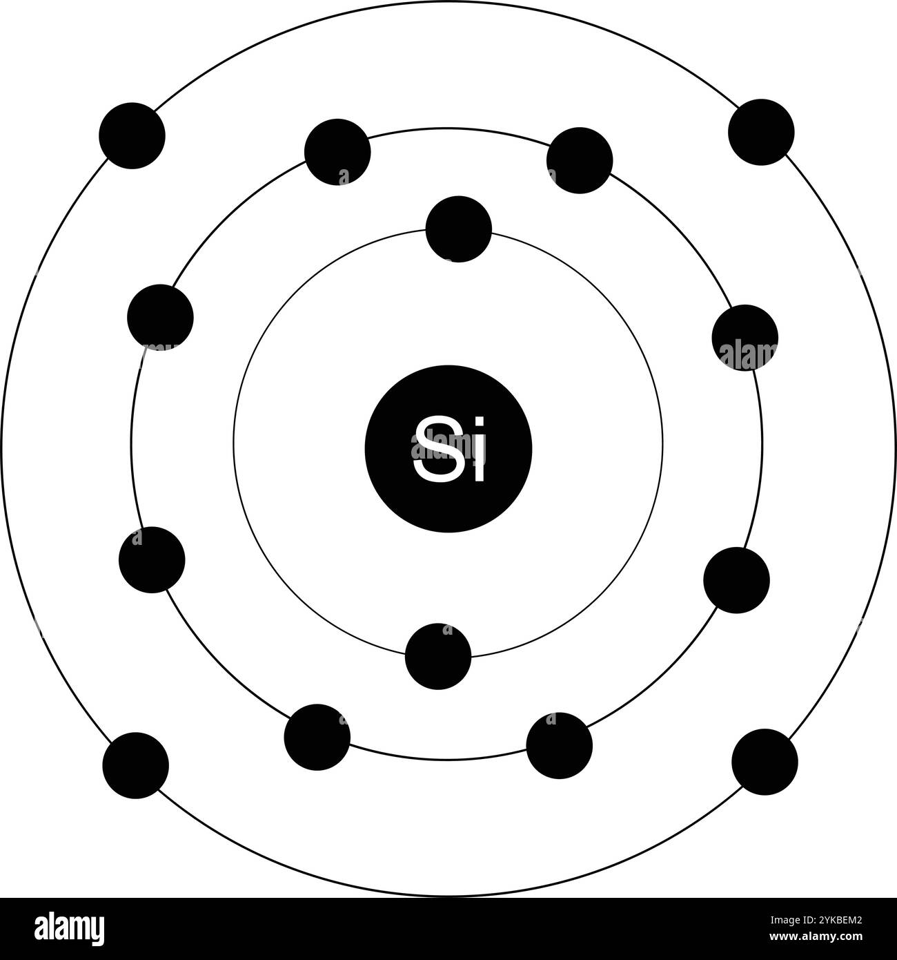 silicon periodic atom chemical symbol table icon illustration design ...
