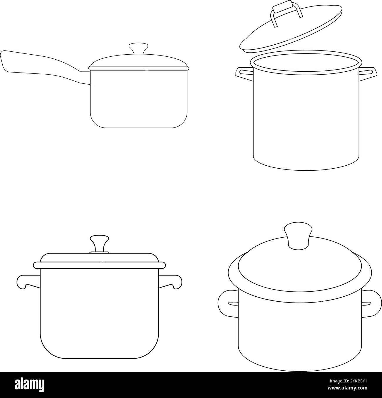White line cooking pot kitchen hi-res stock photography and images - Alamy