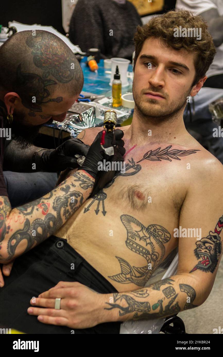 Tattoo artists from around the world, gathered at the Brighton Centre ...
