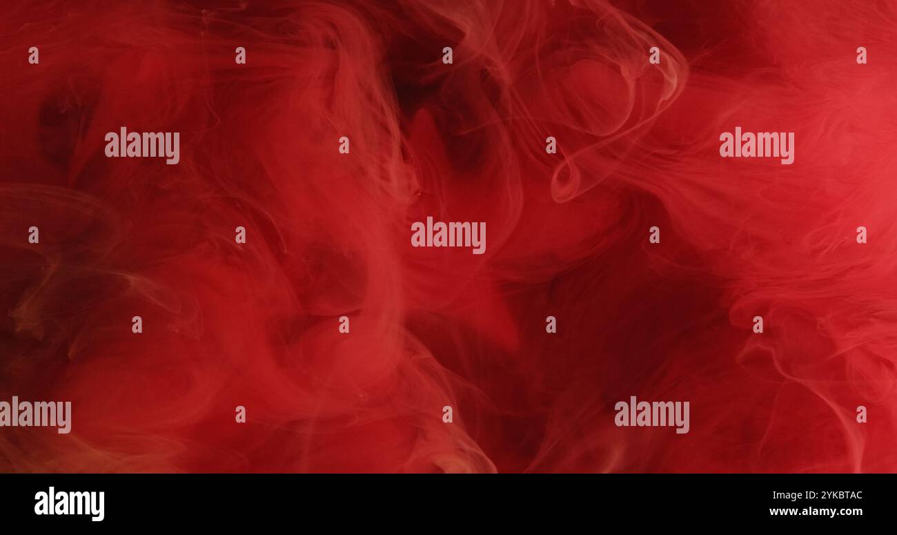 Mist texture. Fume floating. Hot red color paint water explosion haze spreading texture abstract ...
