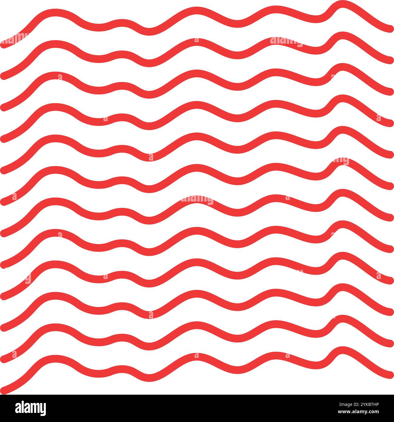 Horizontal wavy doodle lines Cut Out Stock Images & Pictures - Alamy