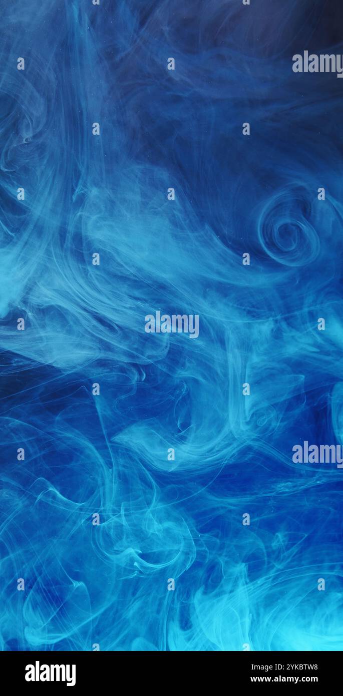 Mist swirl texture. Paint water flow. Blue color splash vapor floating ...