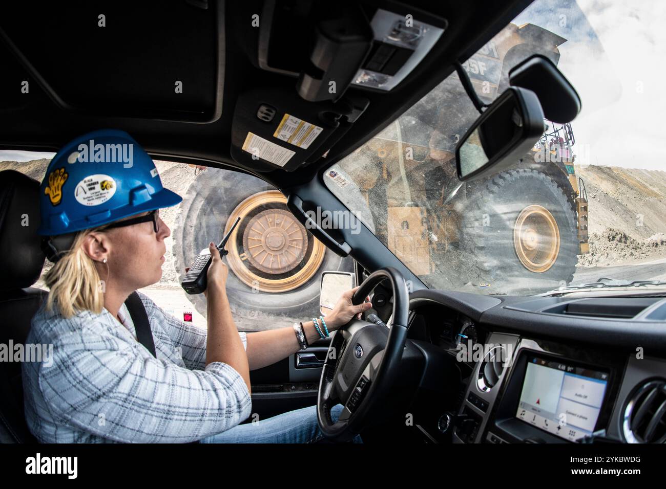 Open pit coal mine, in the Thunder Basin National Grassland, near ...