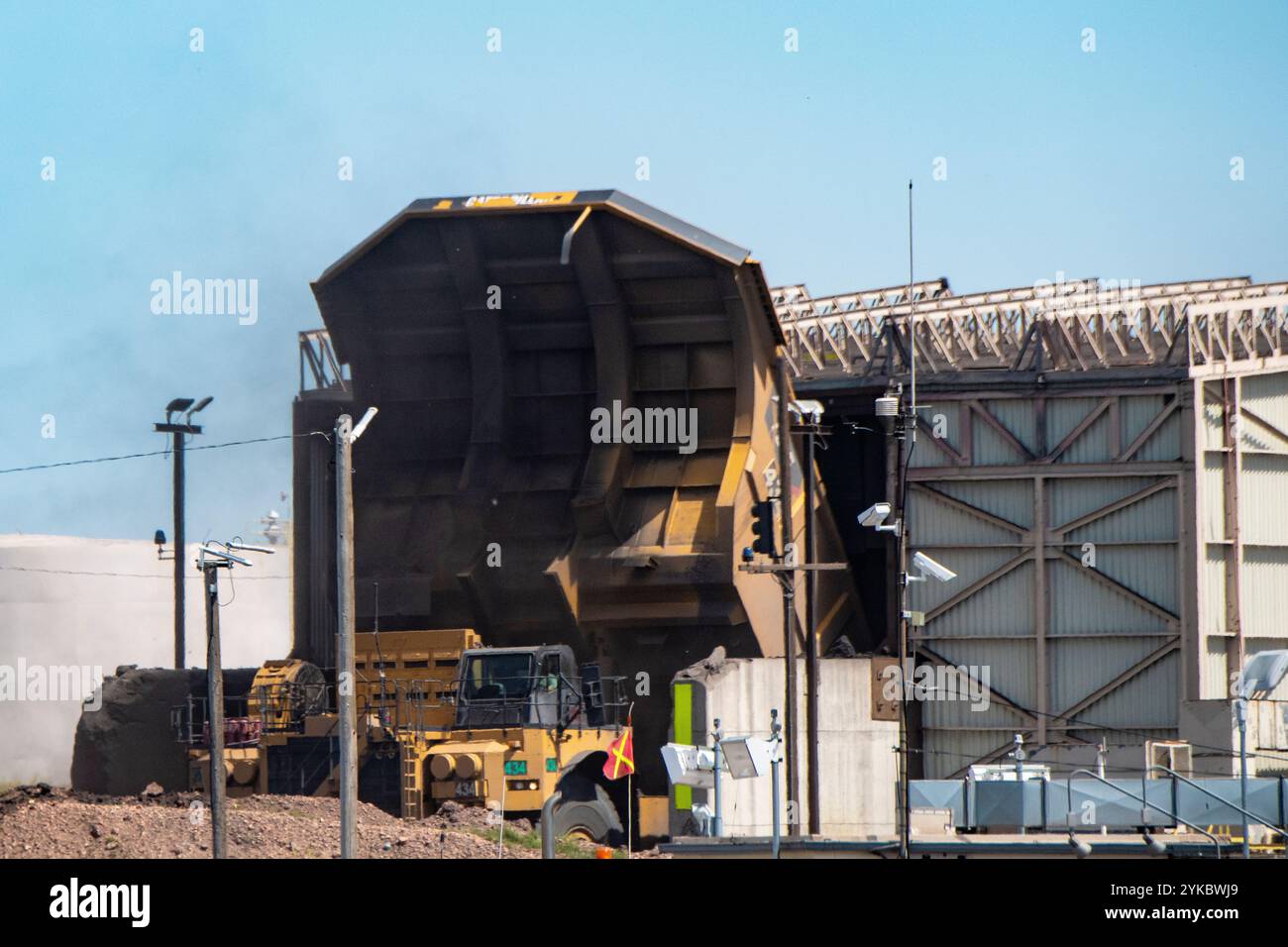 Open pit coal mine, in the Thunder Basin National Grassland, near ...