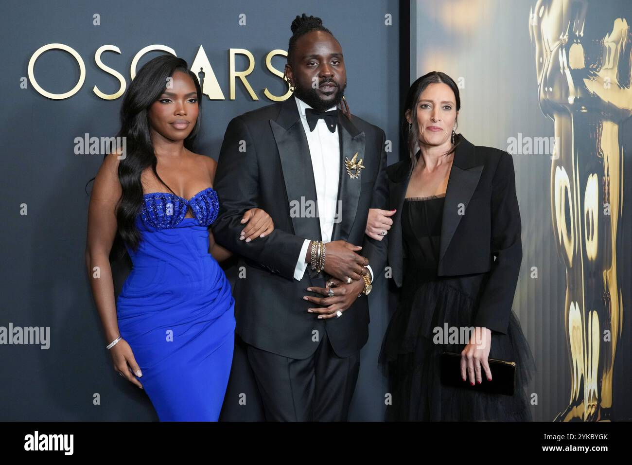 Ryan Destiny, from left, Brian Tyree Henry, and Rachel Morrison arrive ...
