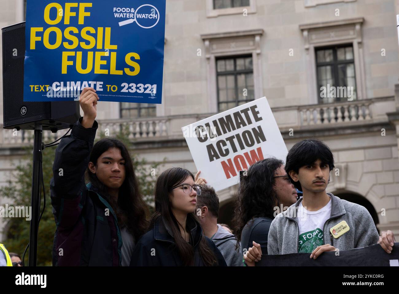 Environmental activists are demonstrating outside the Federal Triangle ...