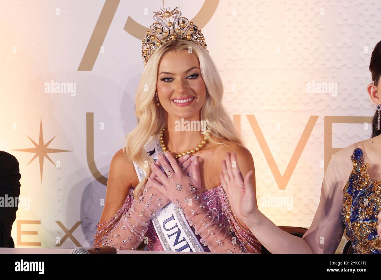 Miss Denmark Victoria Kjær attends a press after crowned as Miss ...