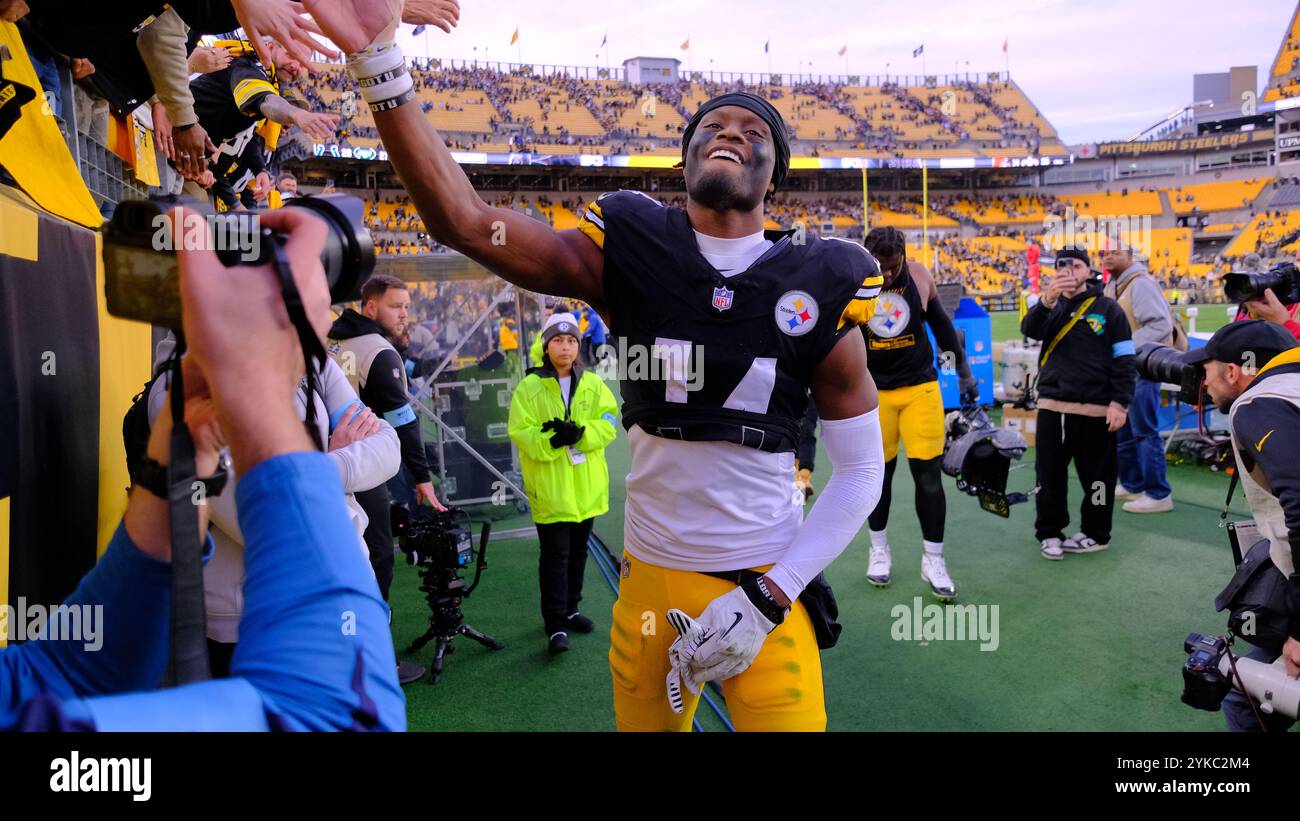 Pittsburgh, PA, USA. 17th Nov, 2024. George Pickens #14 during the ...