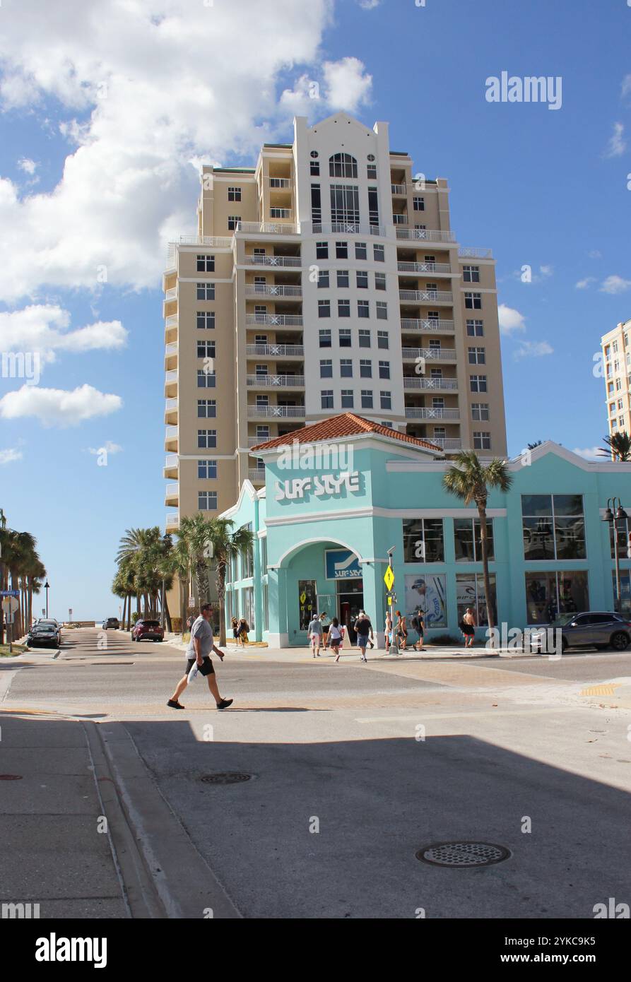 Clearwater Beach FL - November 3, 2024: Buildings along water front in ...