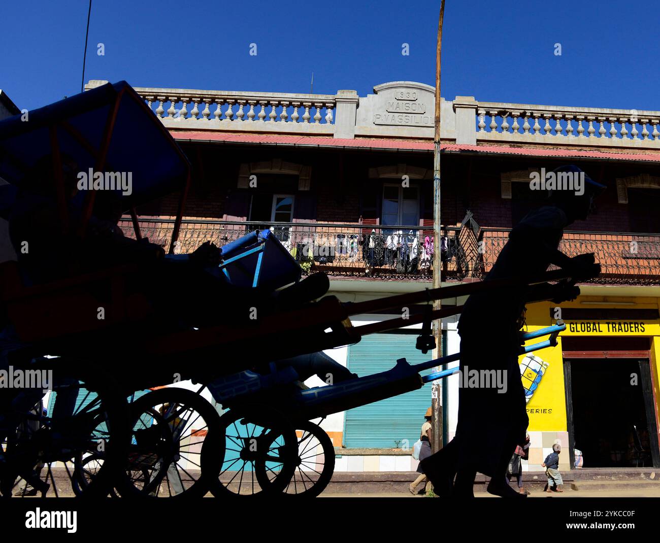 A pousse pousse in the streets of Antsirabe, Madagascar Stock Photo - Alamy