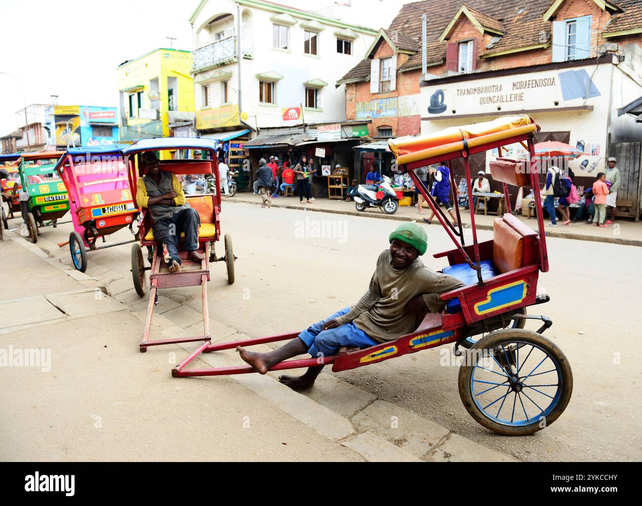 A pousse pousse in the streets of Antsirabe, Madagascar Stock Photo - Alamy