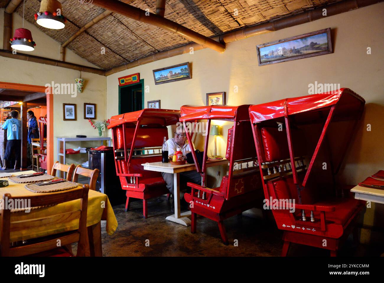 The Pousse-Pousse Snack Bar restaurant in Antsirabe, Madagascar Stock ...