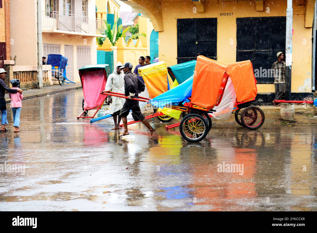 A pousse pousse in the streets of Antsirabe, Madagascar Stock Photo - Alamy
