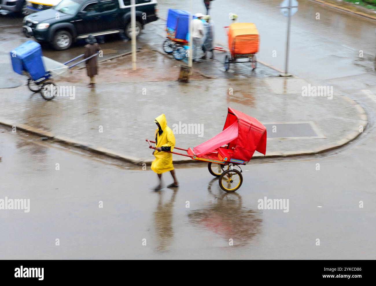 A pousse pousse in the streets of Antsirabe, Madagascar Stock Photo - Alamy