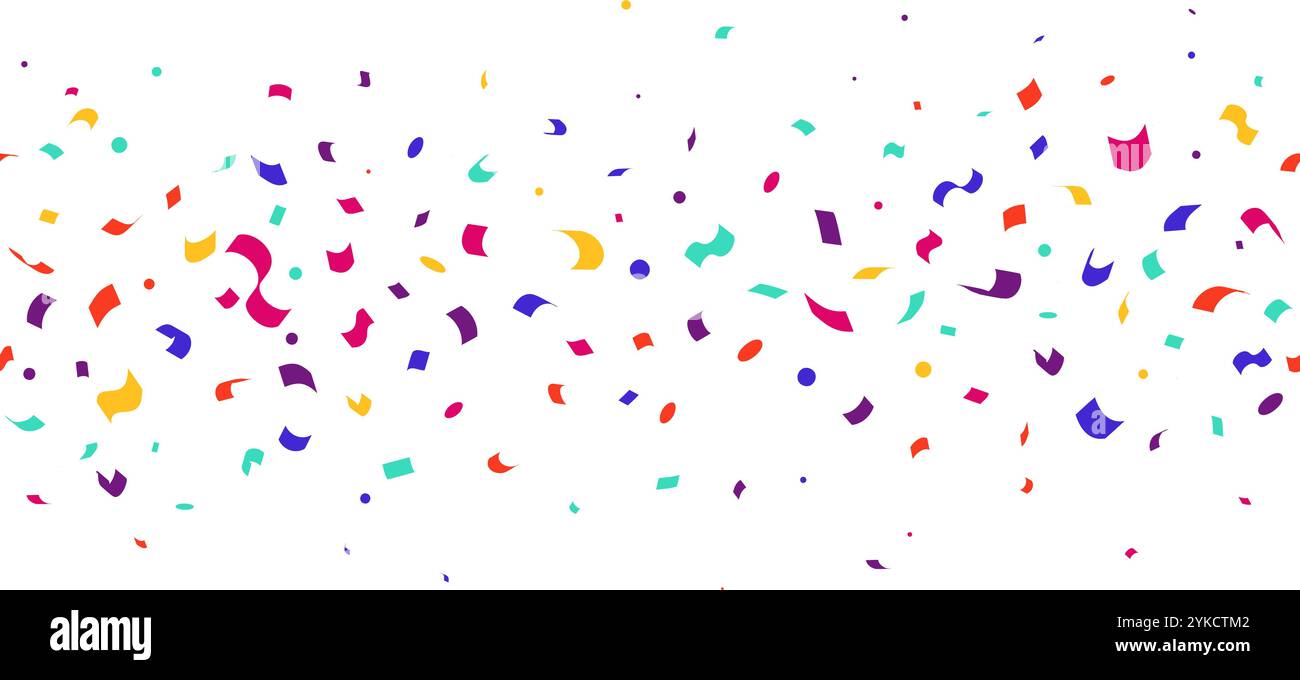 Confetti vector border isolated on white background for birthday party ...