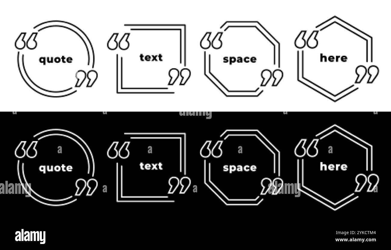 line style quotes frame template design set Stock Vector Image & Art ...