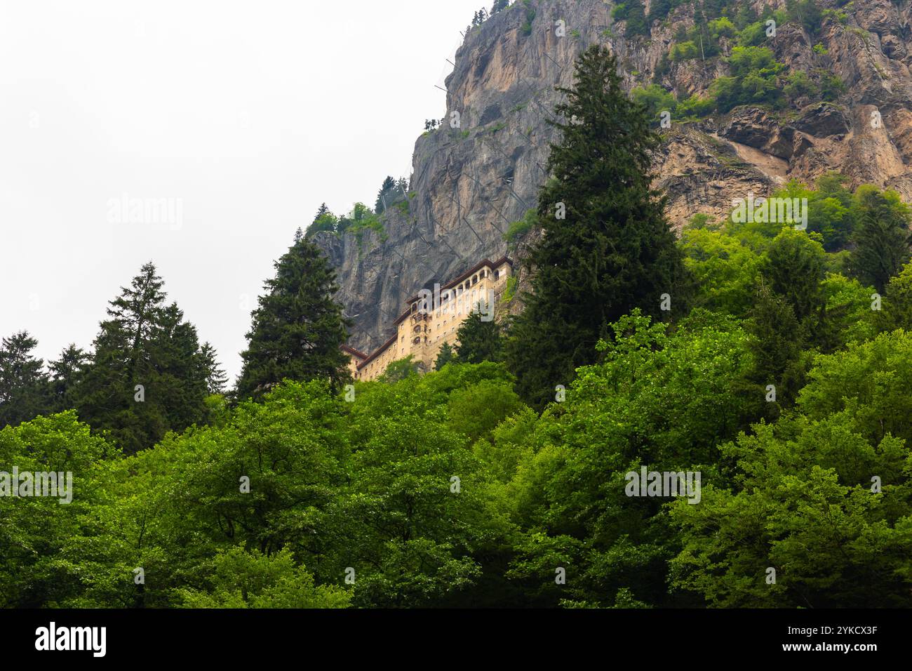 Sumela Monastery view from down of the cliffs. Visit Trabzon background ...