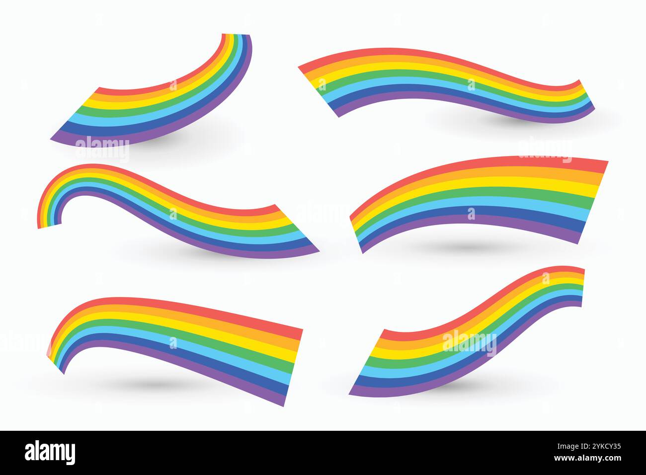 set of wavy rainbow design Stock Vector Image & Art - Alamy