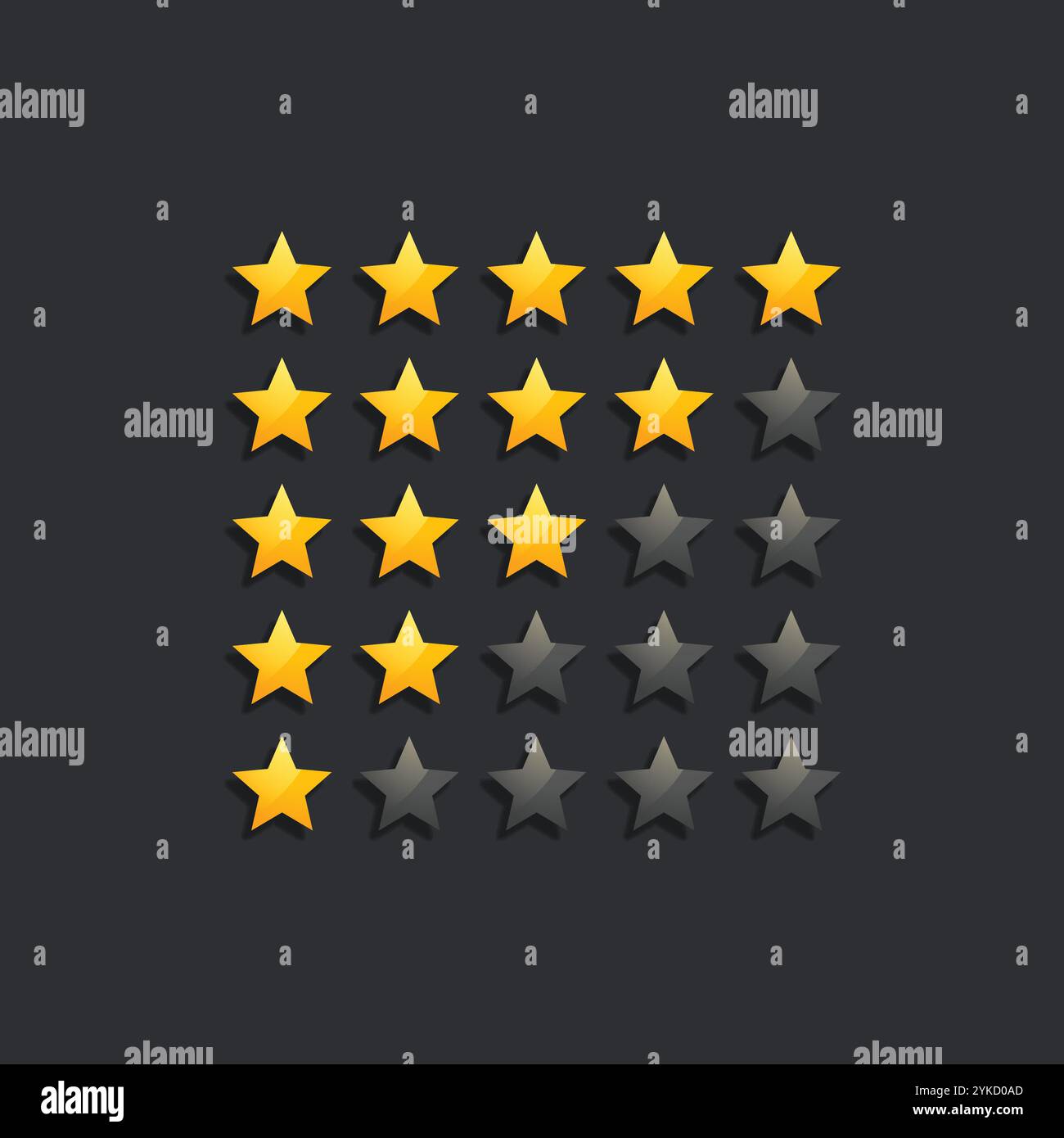 star ranking rating symbols in dark theme Stock Vector Image & Art - Alamy