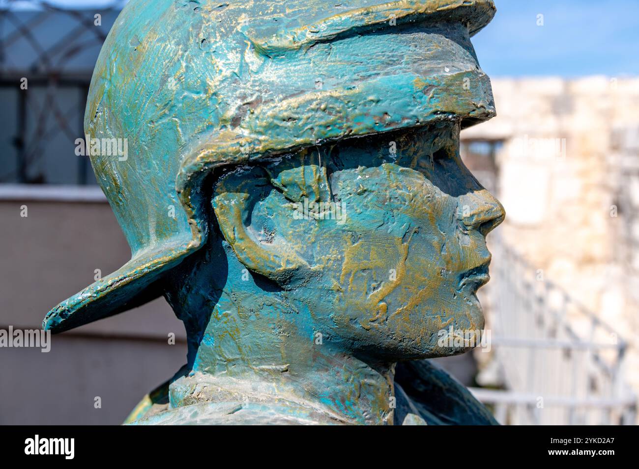 Bronze statue along the Rampart Walk in Old Town Jerusalem Stock Photo ...