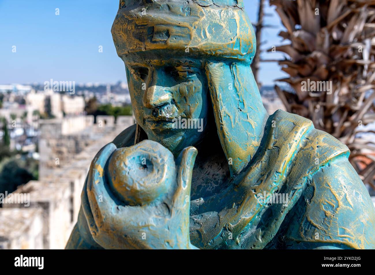 Bronze statue along the Rampart Walk in Old Town Jerusalem Stock Photo ...