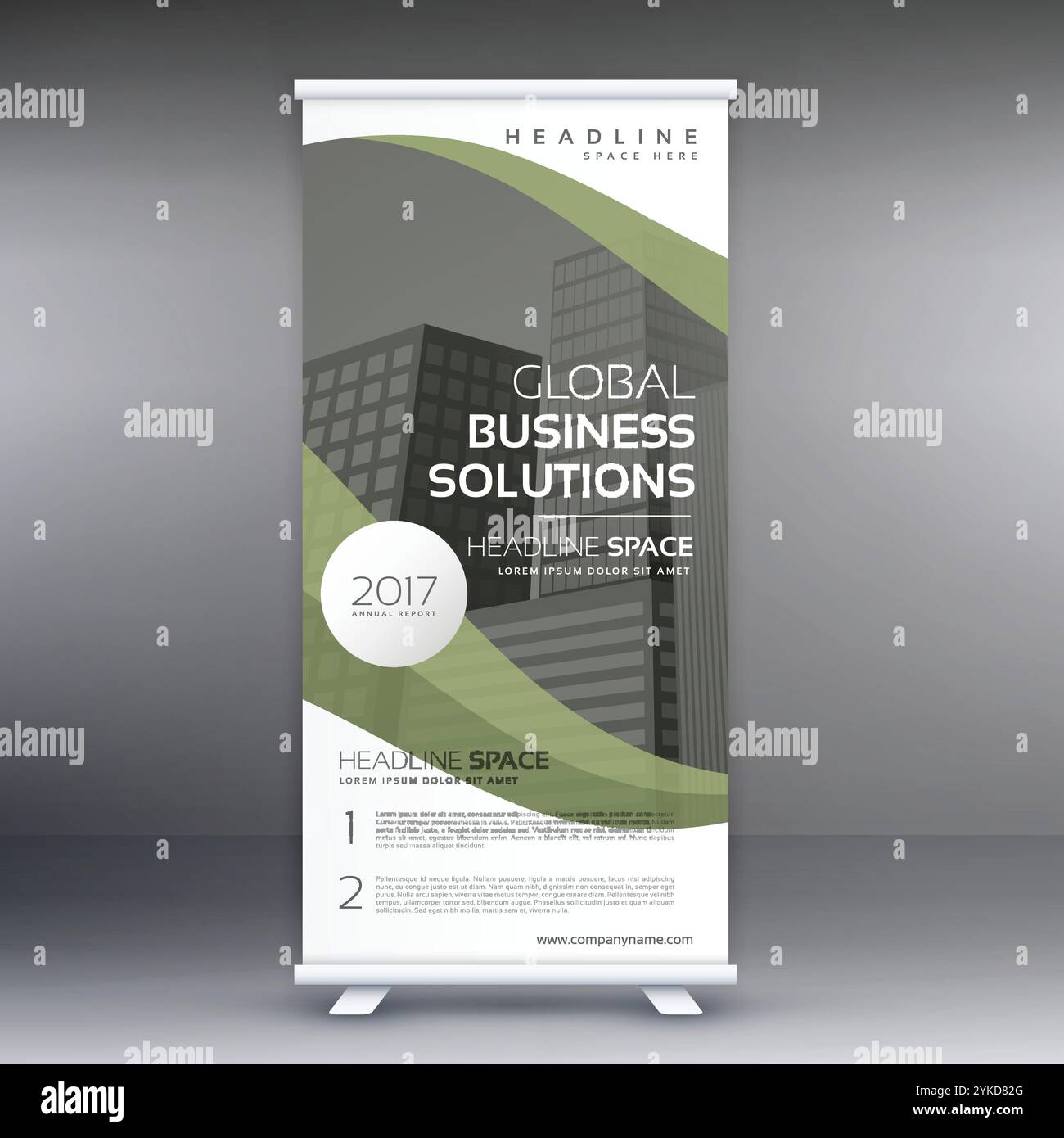 elegant green wavy business standee roll up banner design template ...