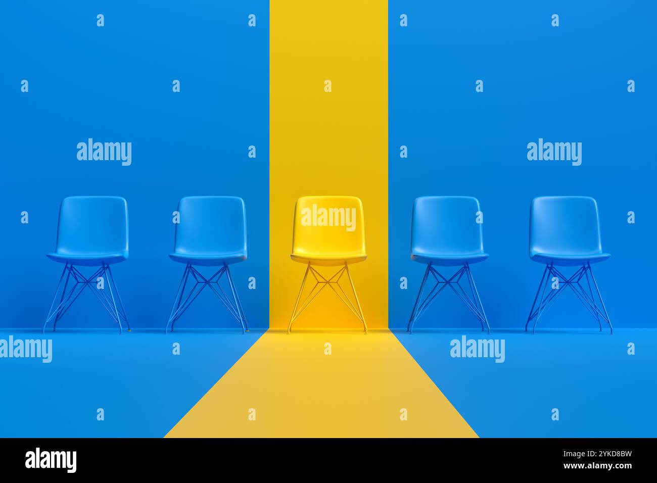 Job vacancy, employment, recruitment and staff selection. Row of blue ...