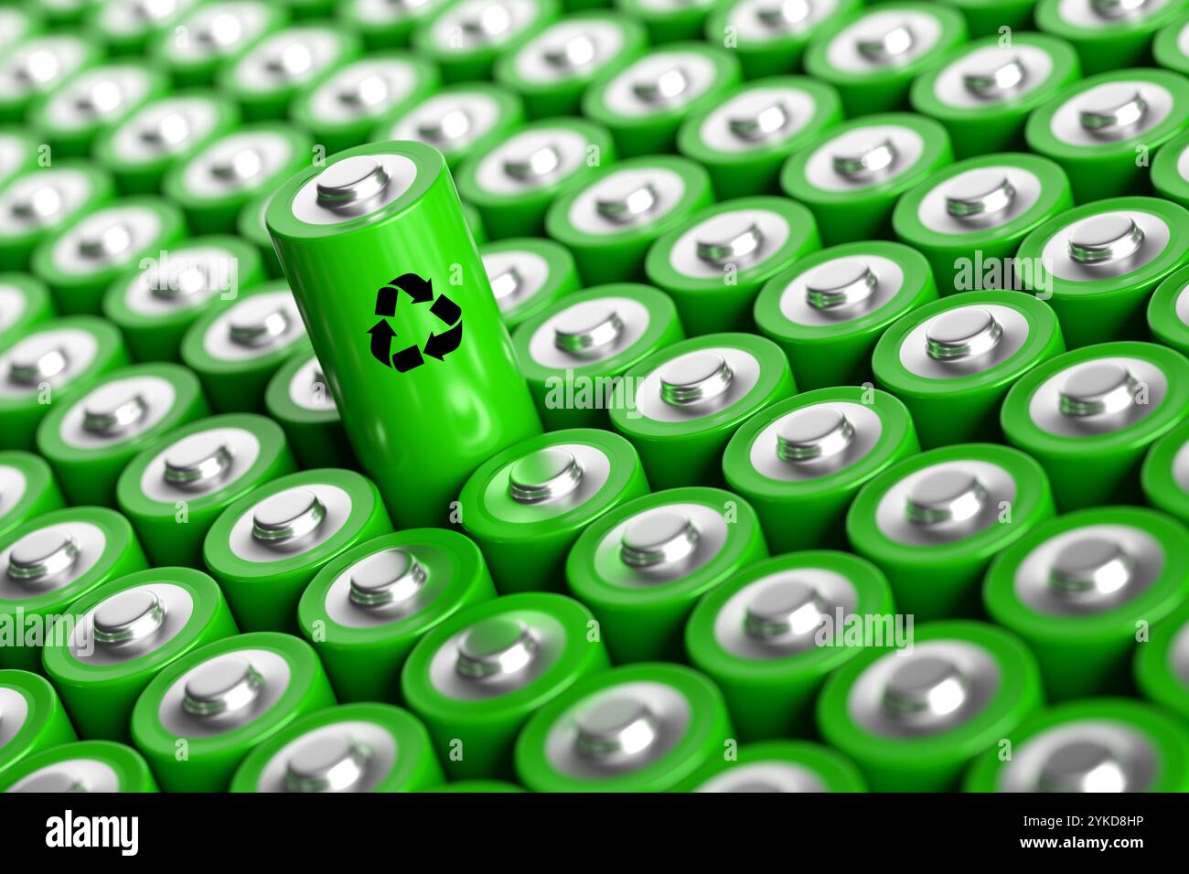 Infinite green batteries with recycling symbol suggesting battery ...