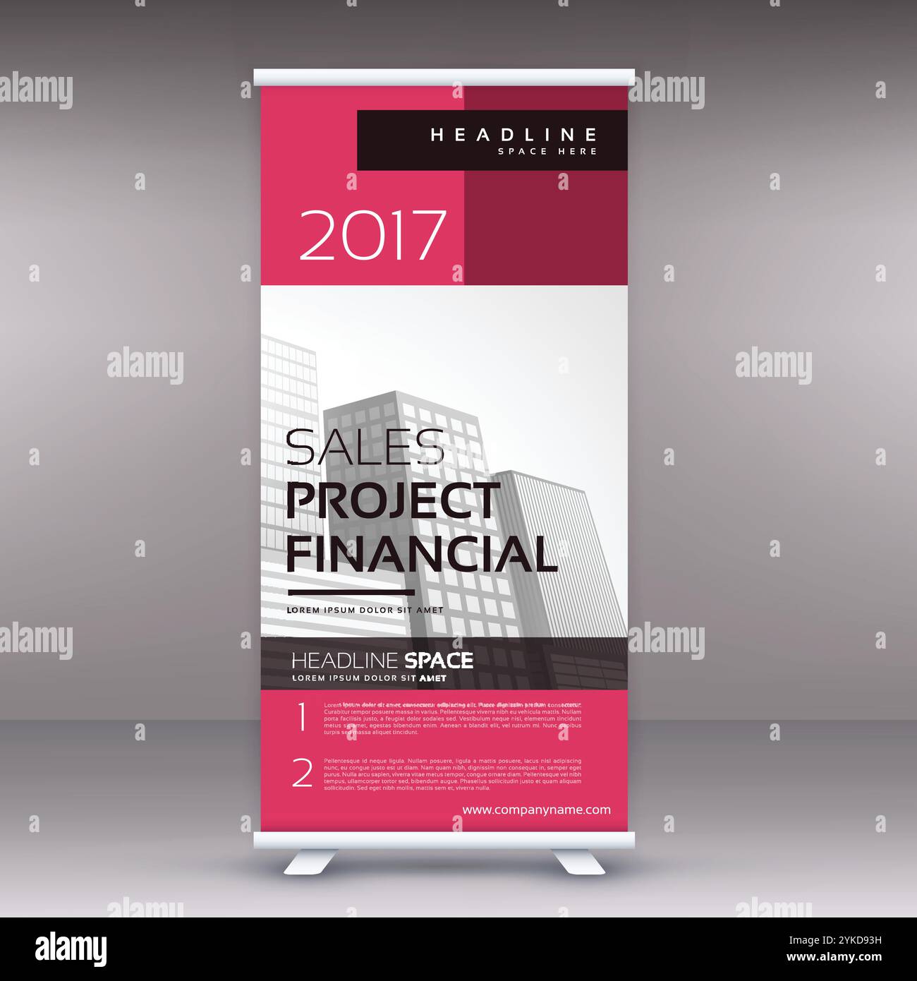 clean modern pink standee roll up banner design template Stock Vector ...