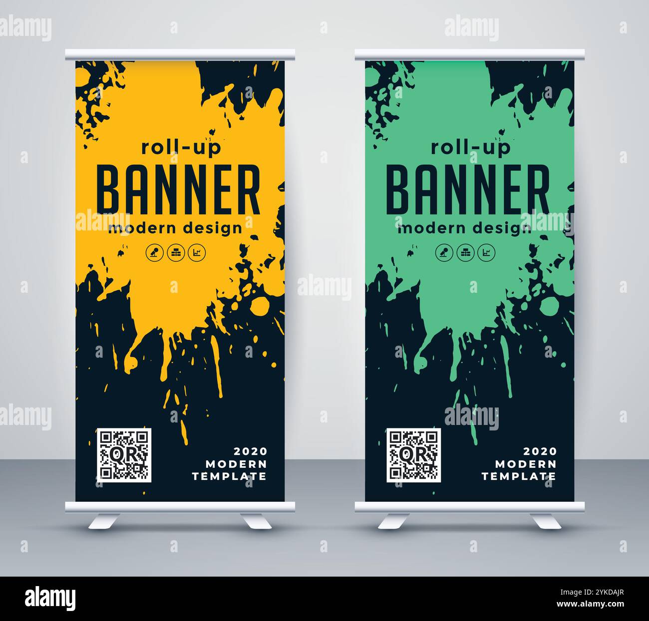 abstract ink splash rollup banner design Stock Vector Image & Art - Alamy