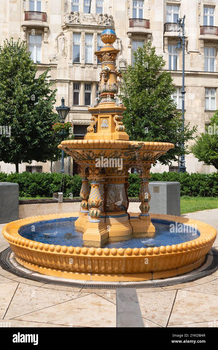 Zsolnay Ornamental and Ceramic Fountain In Nador Square, Budapest ...