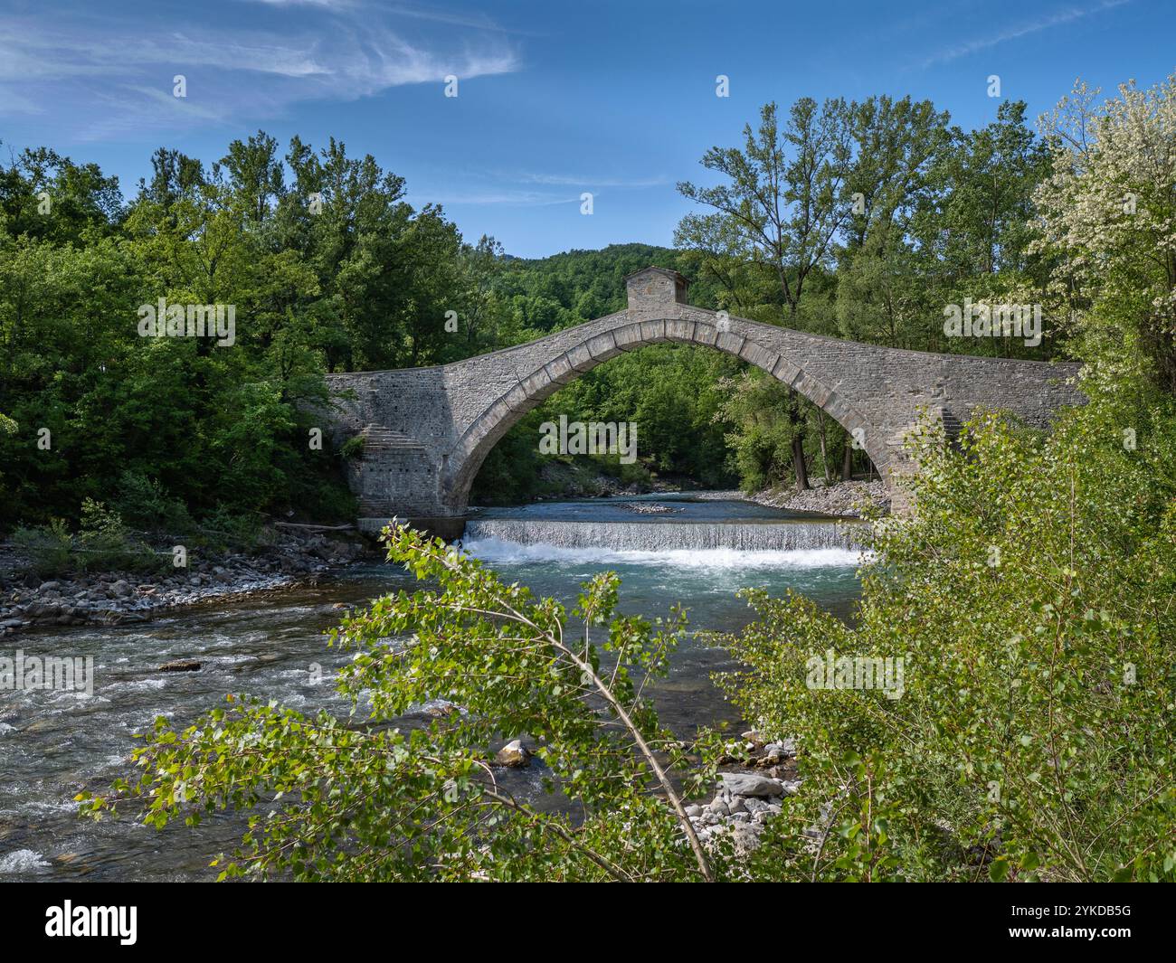 Antique Panoramic Olina Bridge in Pavullo, Modena - Italy Stock Photo ...