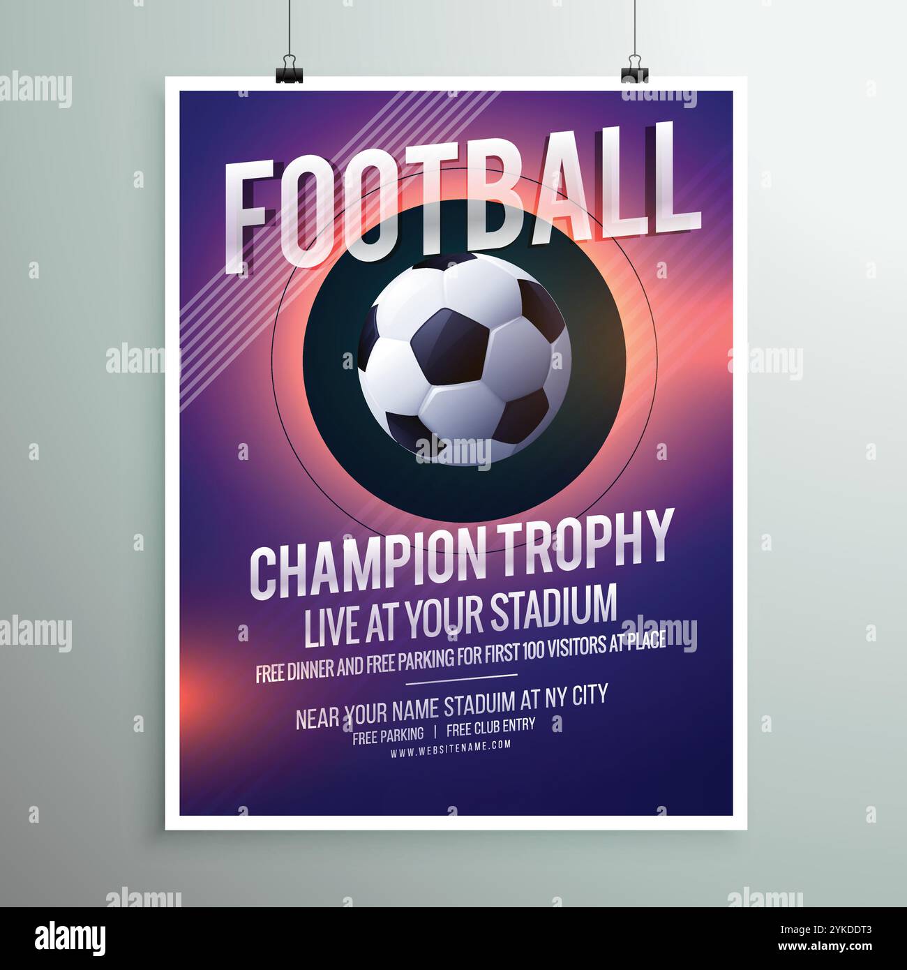 football championship trophy flyer brochure template Stock Vector Image ...