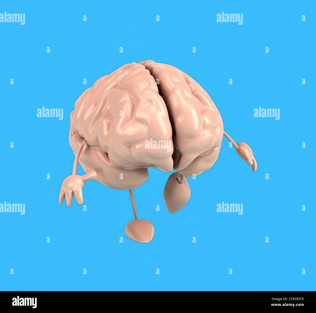 Fun 3D cartoon brain dancing Stock Photo - Alamy