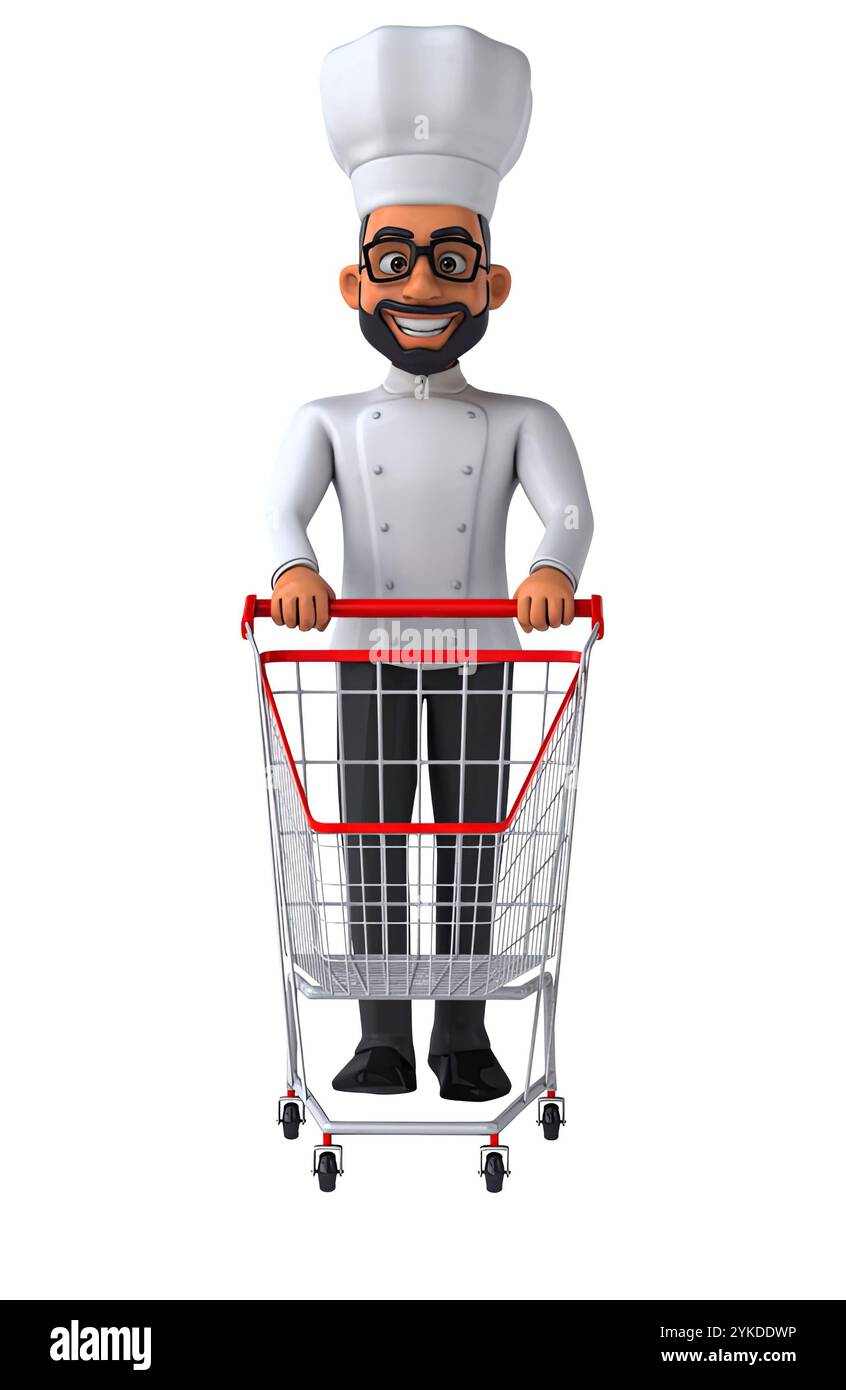 Fun 3D cartoon illustration of an indian chef with alpha Stock Photo ...