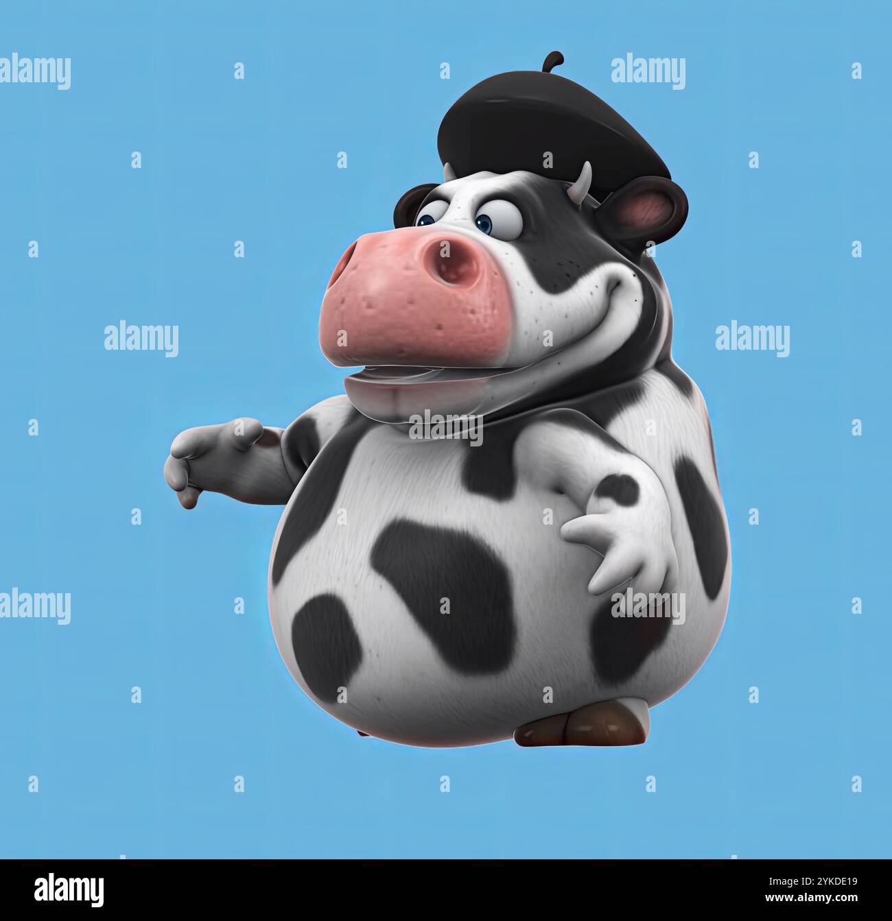 Fun 3D cartoon cow talking Stock Photo - Alamy